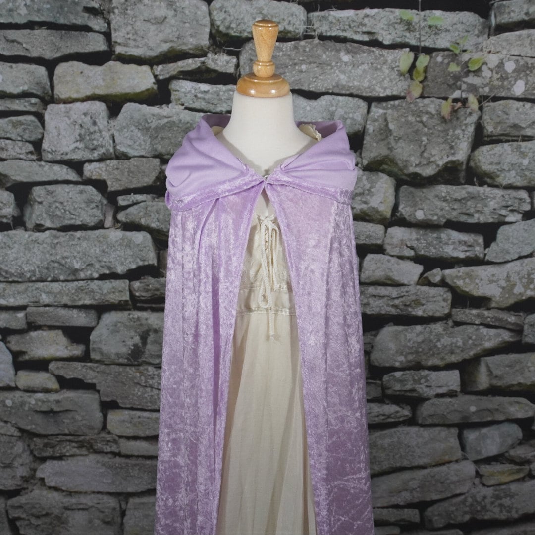 Lavender Light Purple Crushed Velvet Full Length Hooded Cape - Etsy