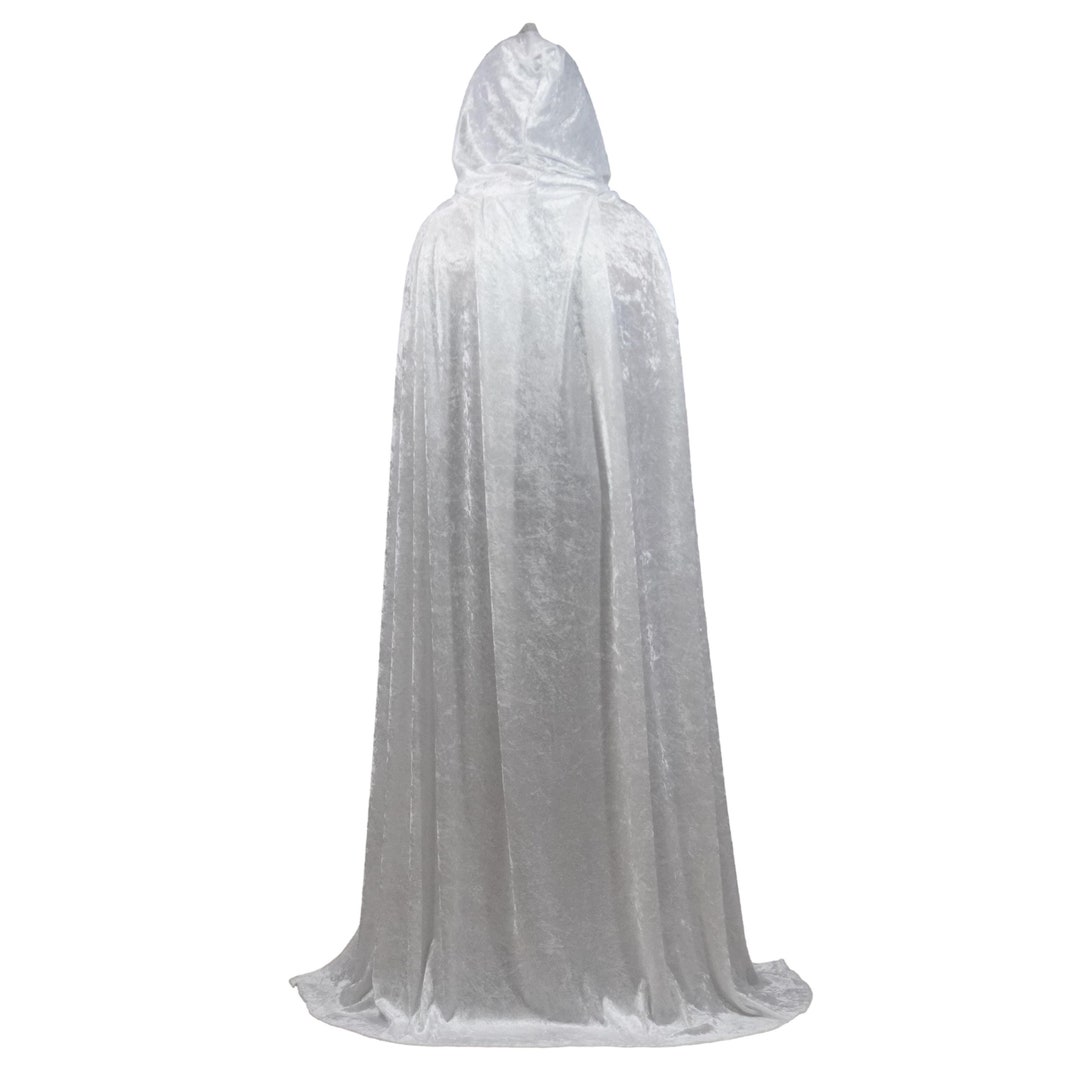 Adult Plus Size White Crushed Velvet Full Length Hooded Cape - Etsy