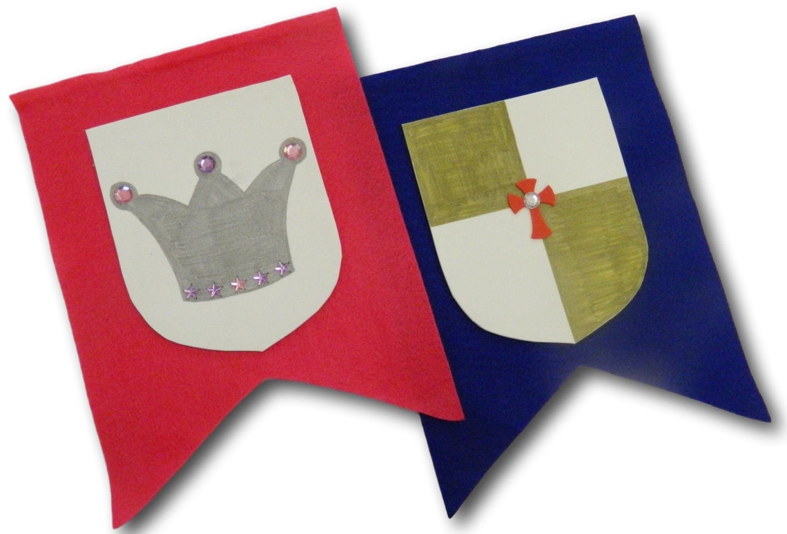 DIY Party Banner Crest Craft Kits (princess, Dragon, Knight, Royal ...