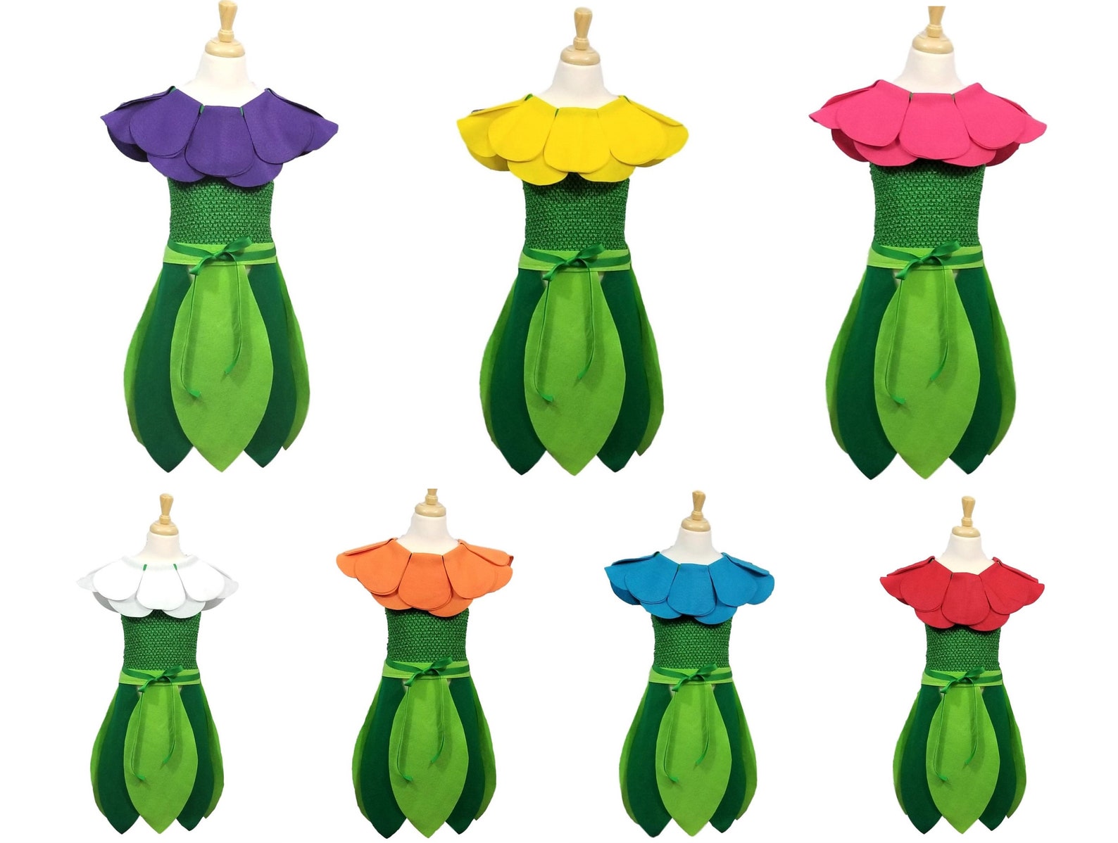 Red Rose Flower Costume Set leaf Skirt Flower Headband | Etsy