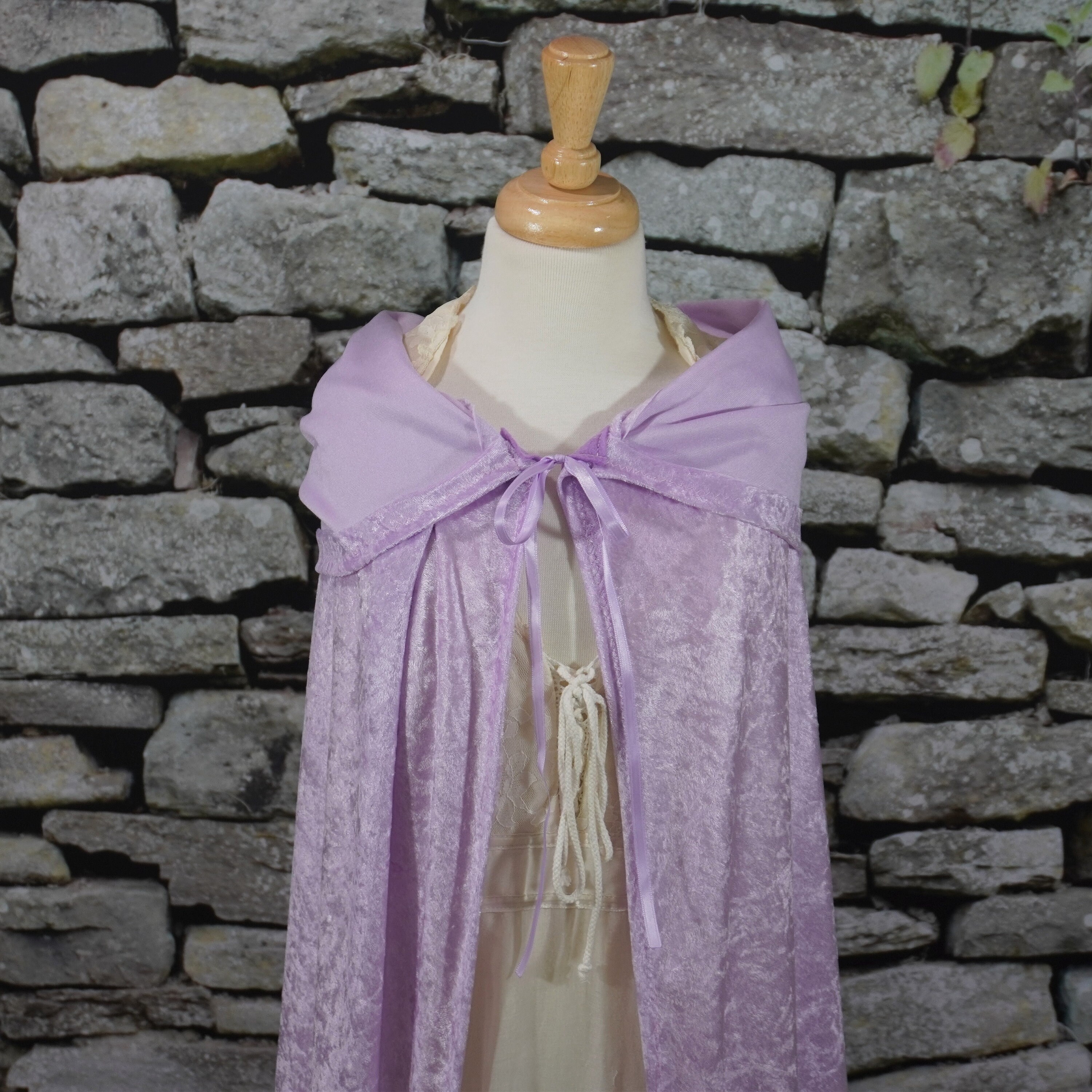 Lavender Light Purple Crushed Velvet Full Length Hooded Cape | Etsy