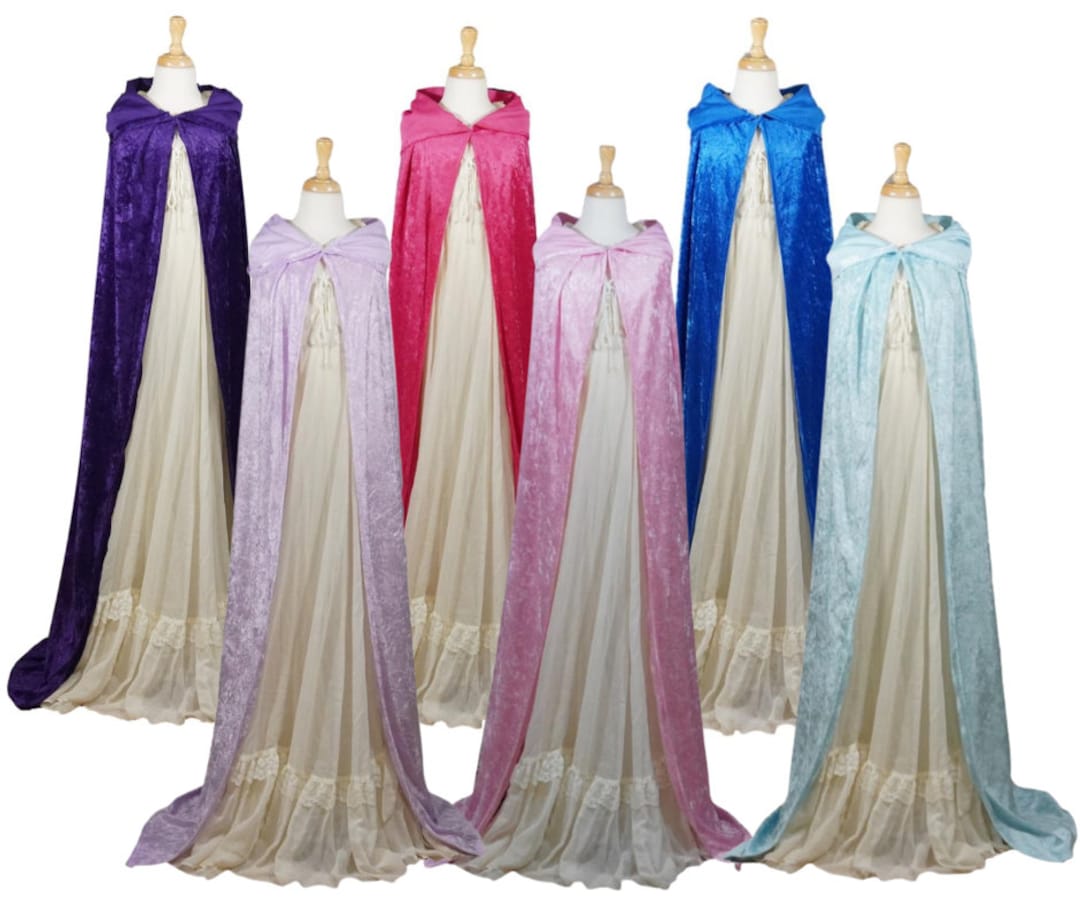 PRINCESS Cape Collection Crushed Velvet Full Length Hooded Cape Baby ...