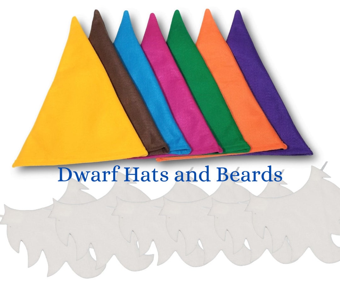 Set of 7 Snow White Seven Dwarfs Hats Classic Colors (all Different ...