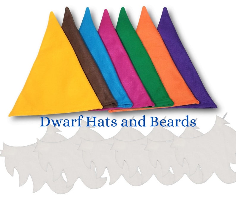 Set of 7 Snow White Seven Dwarfs Hats Classic Colors (all Different Colors) - Fits Kids to ...