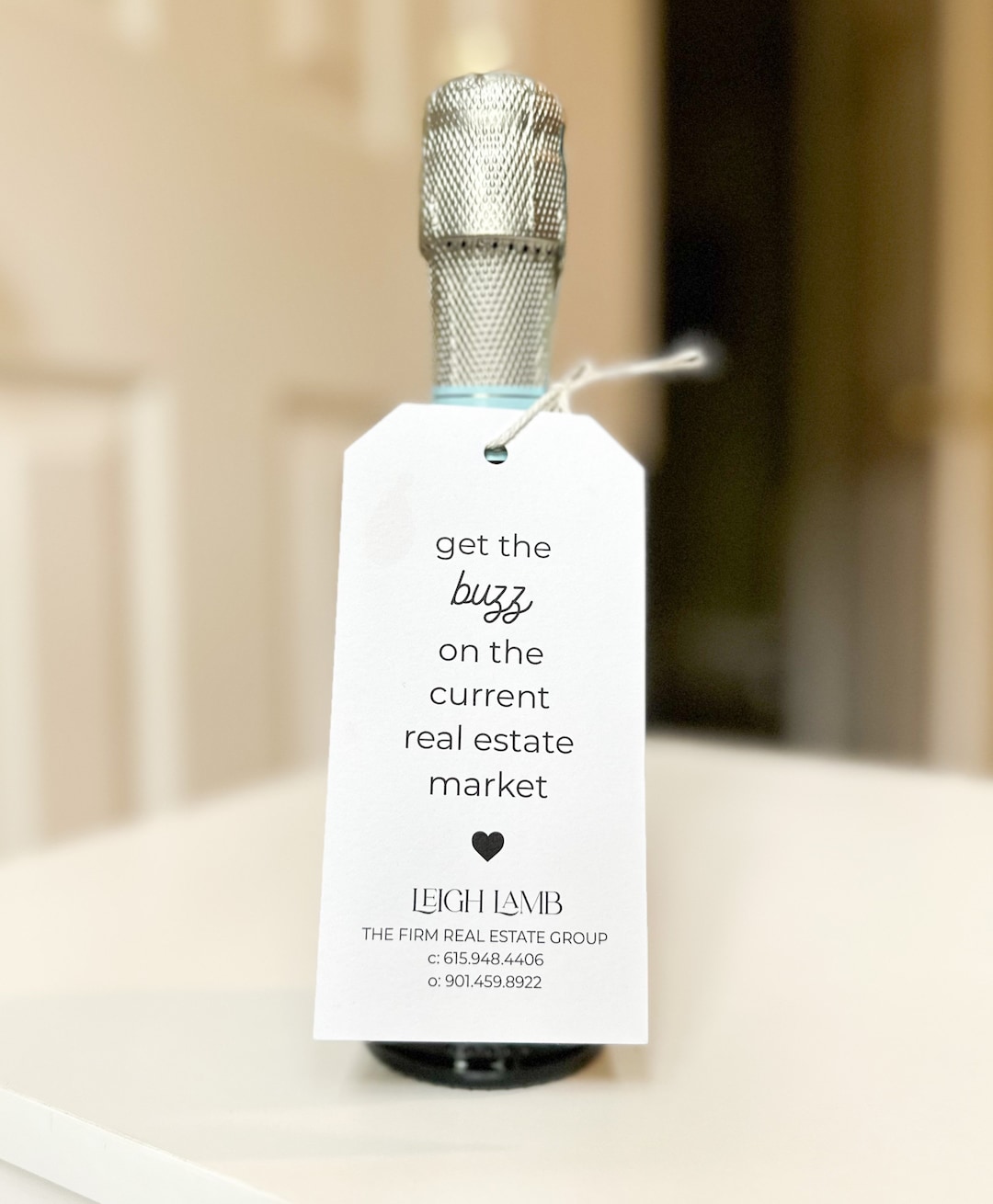 Realtor Pop Bys - Printed Gift Tags for Champagne Bottle - Realtor ...