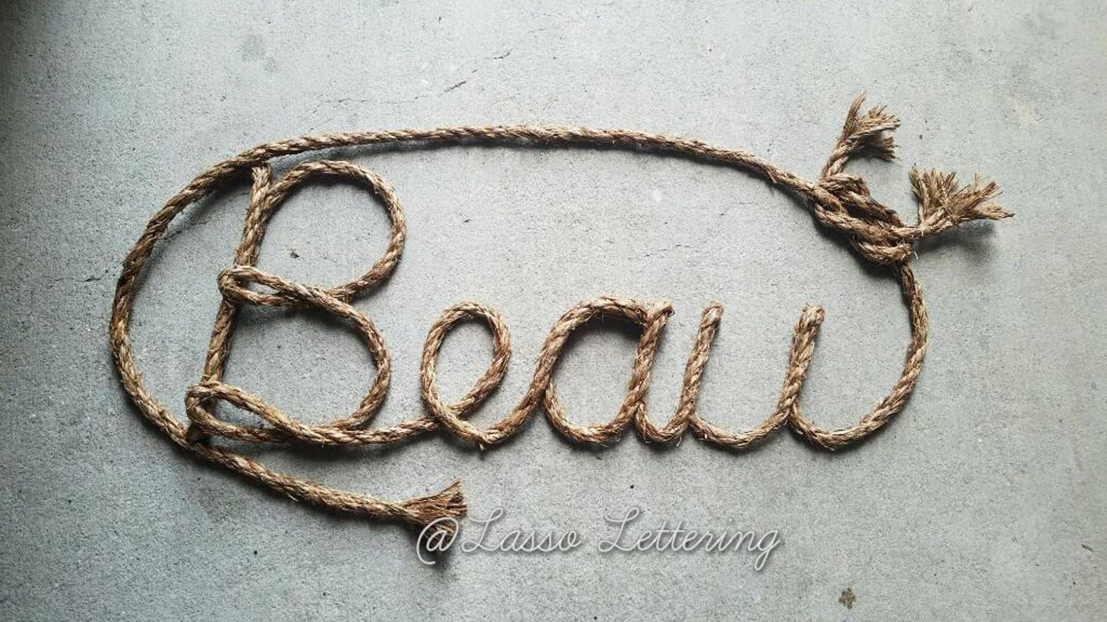 4 LETTER Rope Name Sign Western/nautical Rope Name Art | Etsy