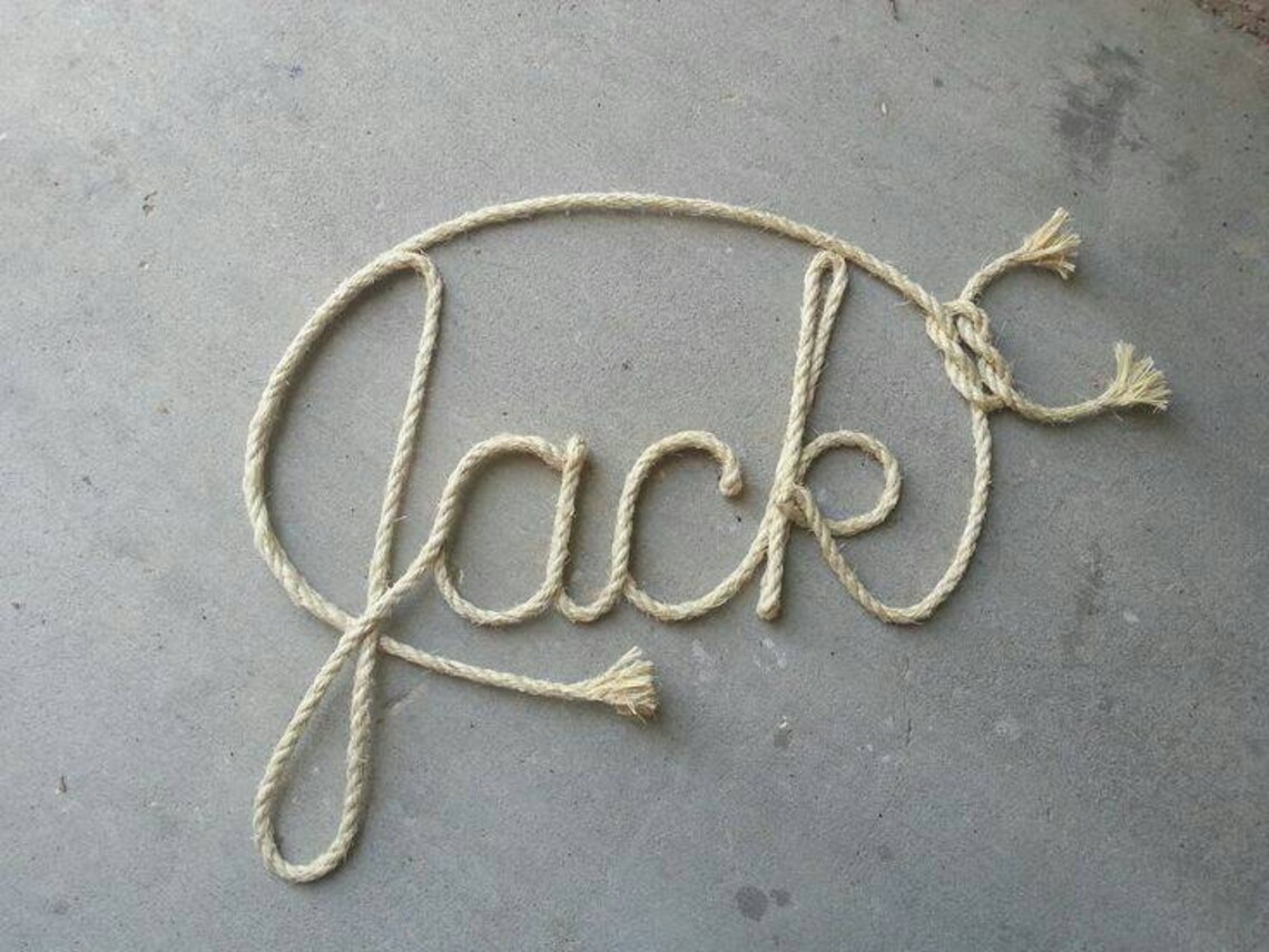 4 LETTER Name Western/nautical Rope Name Art - Etsy