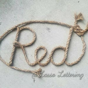 3 LETTER Rope Name Sign Western/nautical Rope Name Art, Cowgirl Themed ...