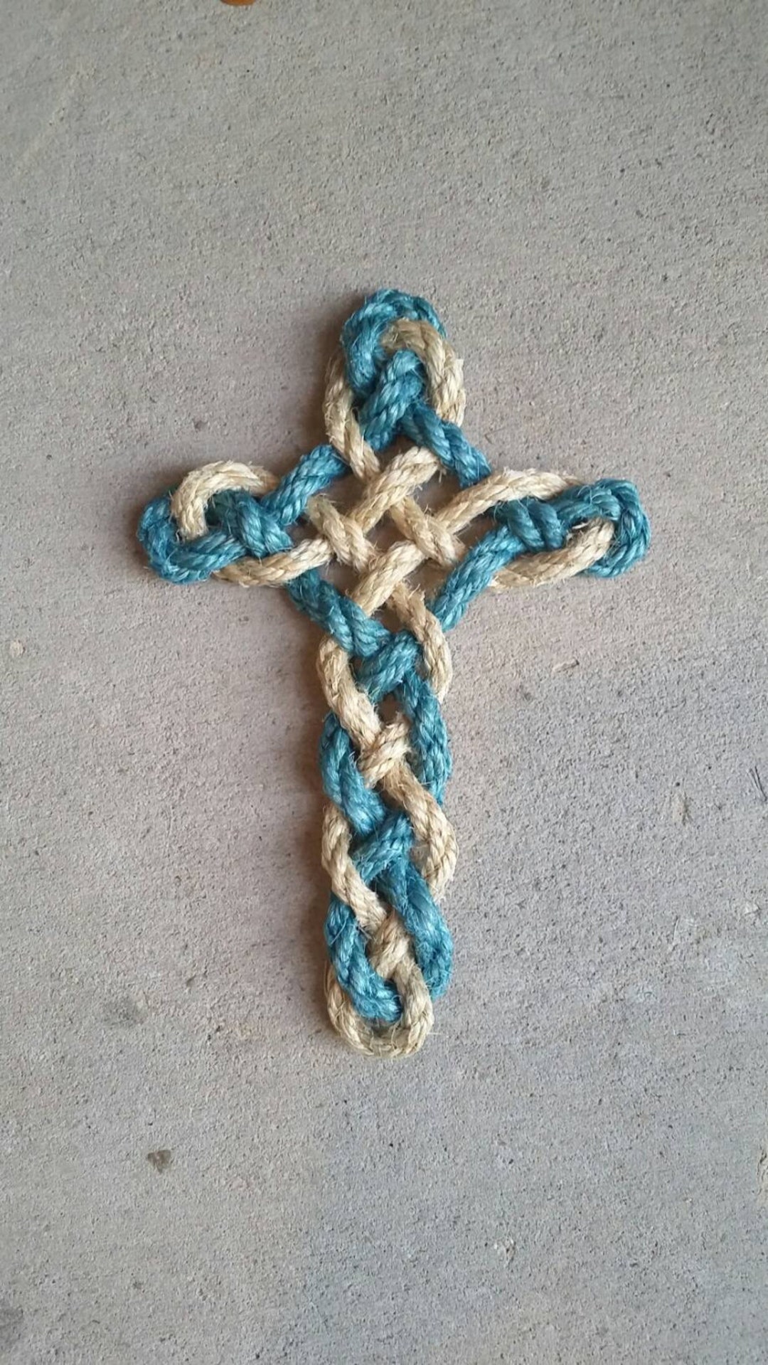 Twisted Rope Cross, Wall Cross, Religious Home Decor, Rope Artwork ...