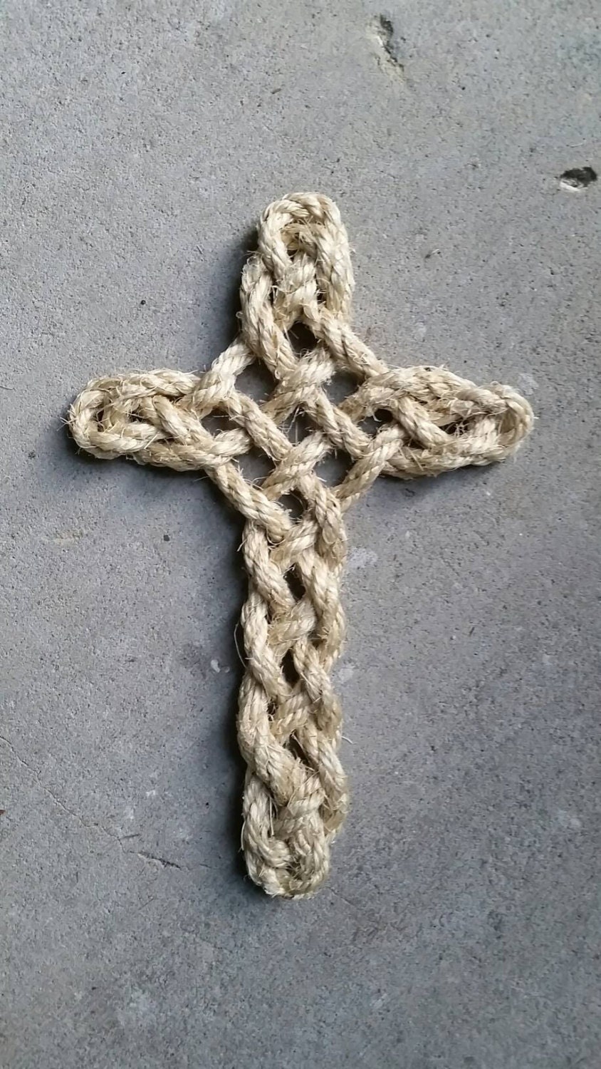 Cruz de cuerda Cruz de cuerda retorcida Cruz de pared | Etsy
