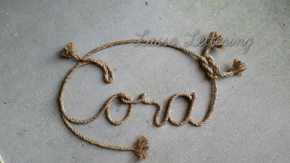 4 LETTER Rope Name Sign Western/nautical Rope Name Art | Etsy