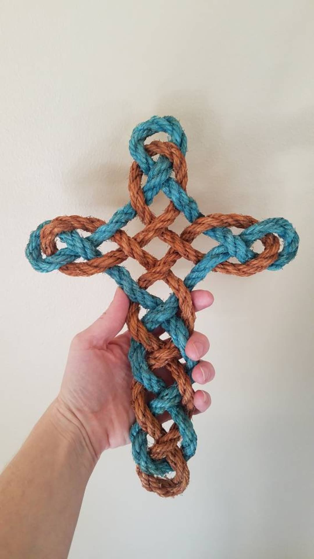 Rope Cross, Twisted Rope Cross, Wall Cross, Rustic Home Decor ...