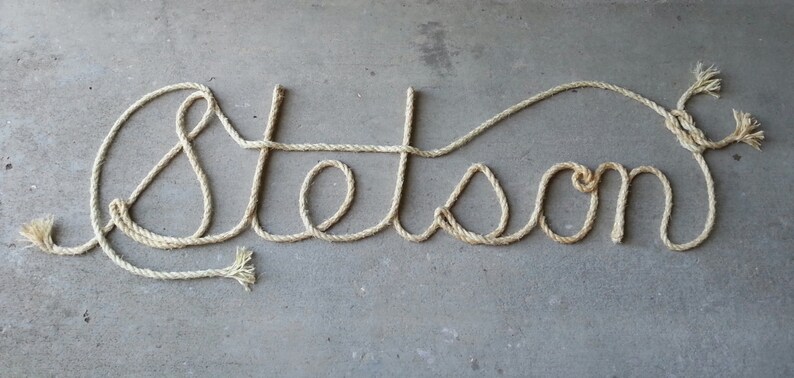 7 LETTER Name Western Rope Name Art WITH BANDANNA | Etsy