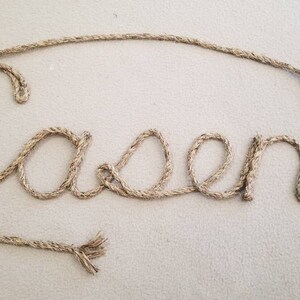 5 LETTER Rope Name Sign, Western/nautical Rope Name Art, Nursery Decor ...