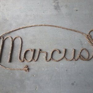 6 LETTER Rope Name Sign, Western/nautical Rope Name Art, Rustic Name ...