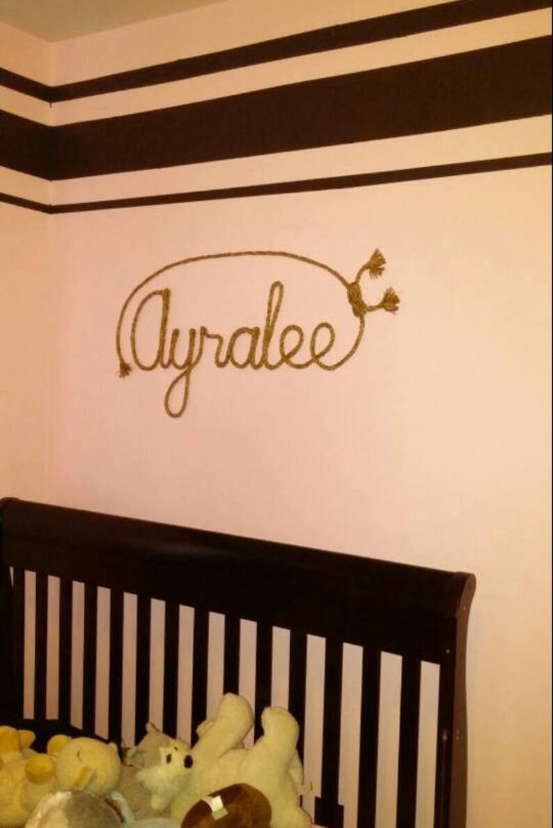 7 LETTER Rope Name Sign Western Rope Name Art WITH BANDANNA | Etsy