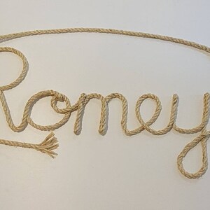 5 LETTER Rope Name Sign, Western/nautical Rope Name Art, Lasso Name ...
