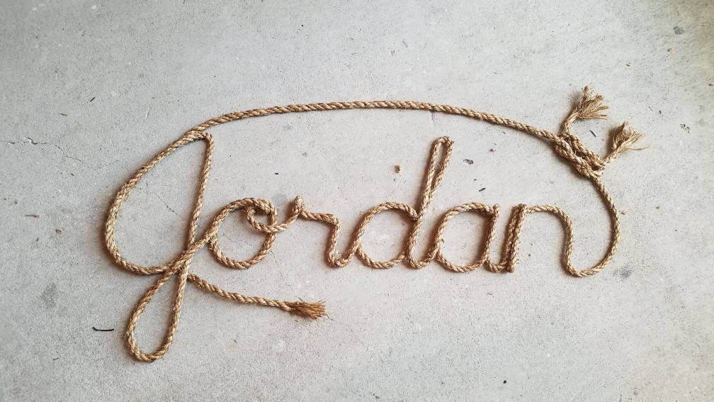 6 LETTER Rope Name, Western/nautical Rope Name Art, Nursery Decor, Crib ...