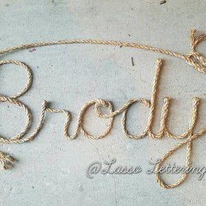 5 LETTER Rope Name Sign, Western/nautical Rope Name Art, Lasso Name ...