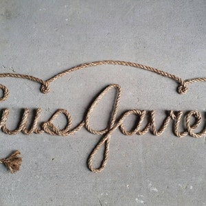 10 LETTER Rope Name Sign, Western/nautical Rope Name Art, Rustic ...