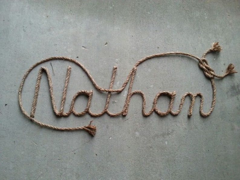 6 LETTER Rope Name Sign Western/nautical Rope Name | Etsy