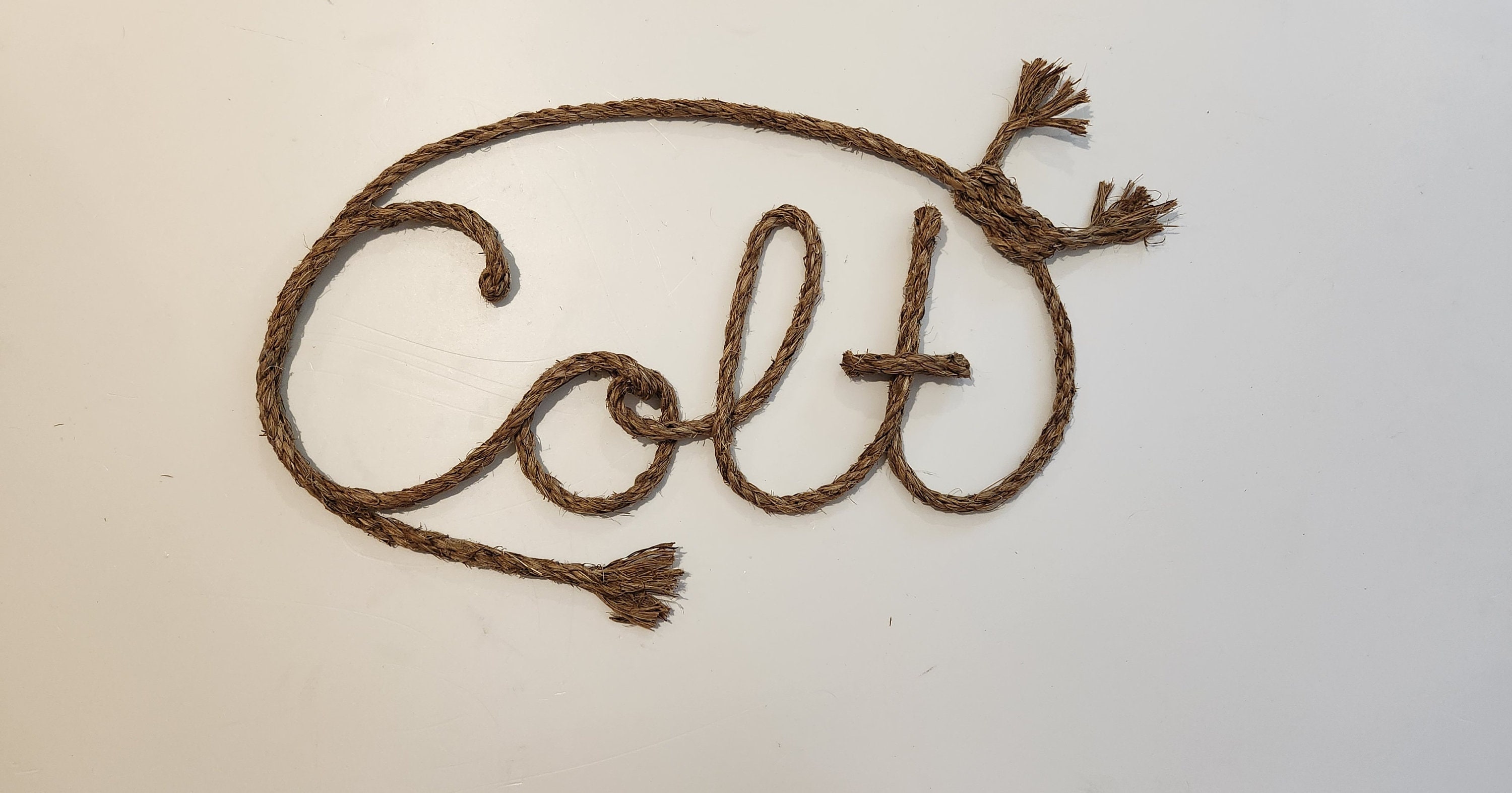 4 LETTER Rope Name Sign, Western/nautical Rope Name Art, Cowgirl Name ...