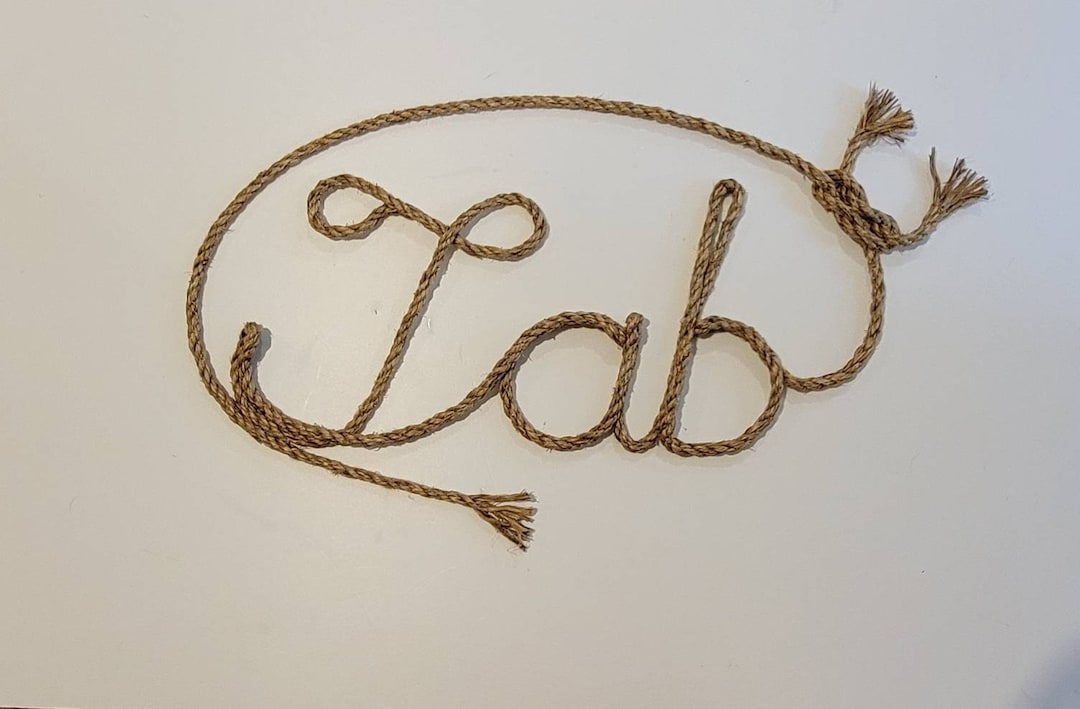 3 LETTER Rope Name Sign, Western Rope Name, Nursery Name, Crib Name ...