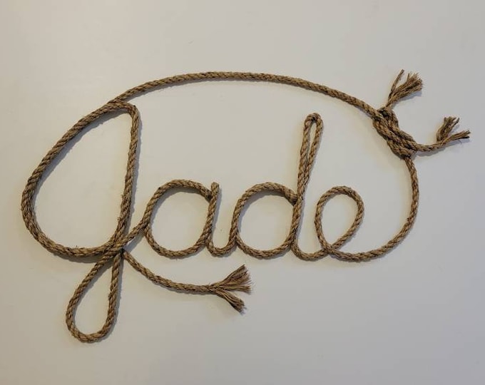 4 LETTER Rope Name Sign, Western/nautical Rope Name Art, Cowboy Themed ...