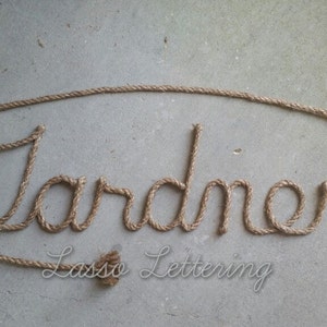 7 LETTER Name Western Rope Name Art, WITH BANDANNA - Etsy