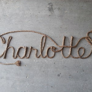 8 LETTER Rope Name Sign, Western/nautical Rope Name Art, Nautical Party ...