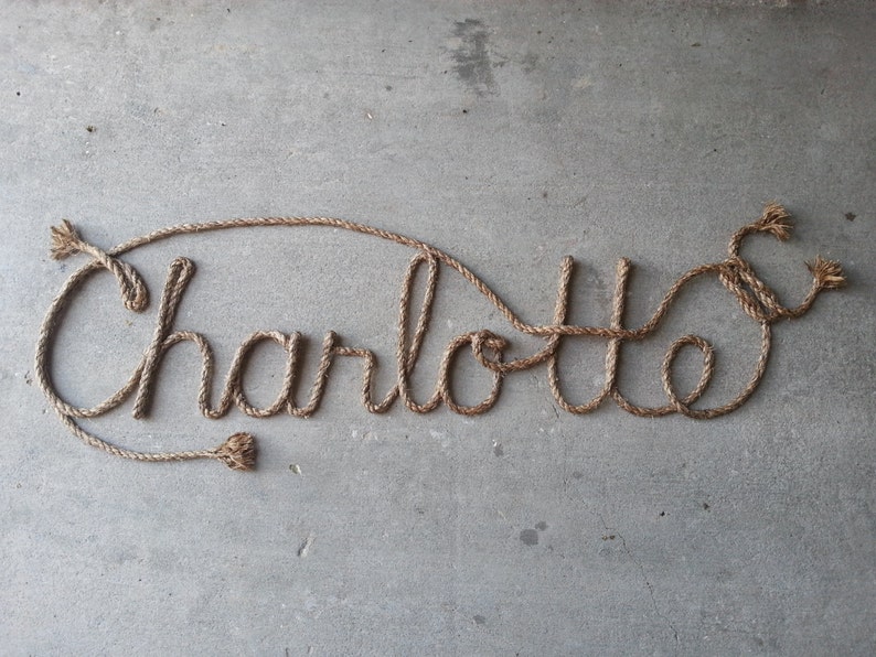 8 LETTER Rope Name Sign Western/nautical Rope Name Art - Etsy