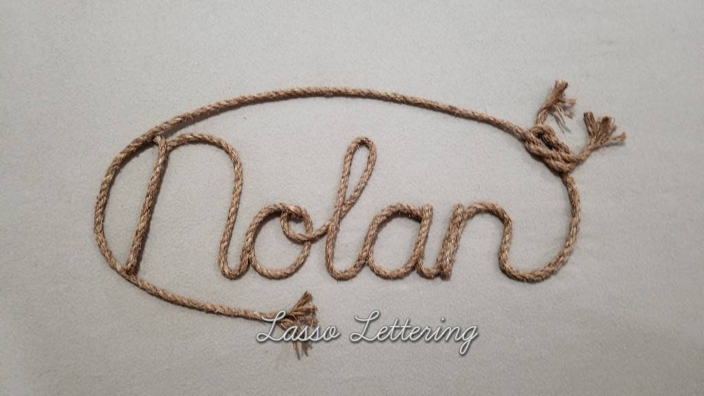 5 LETTER Rope Name Sign Western/nautical Rope Name Art Lasso | Etsy