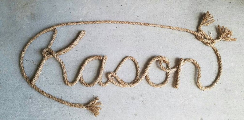 5 LETTER Rope Name Sign Western/nautical Rope Name Art | Etsy