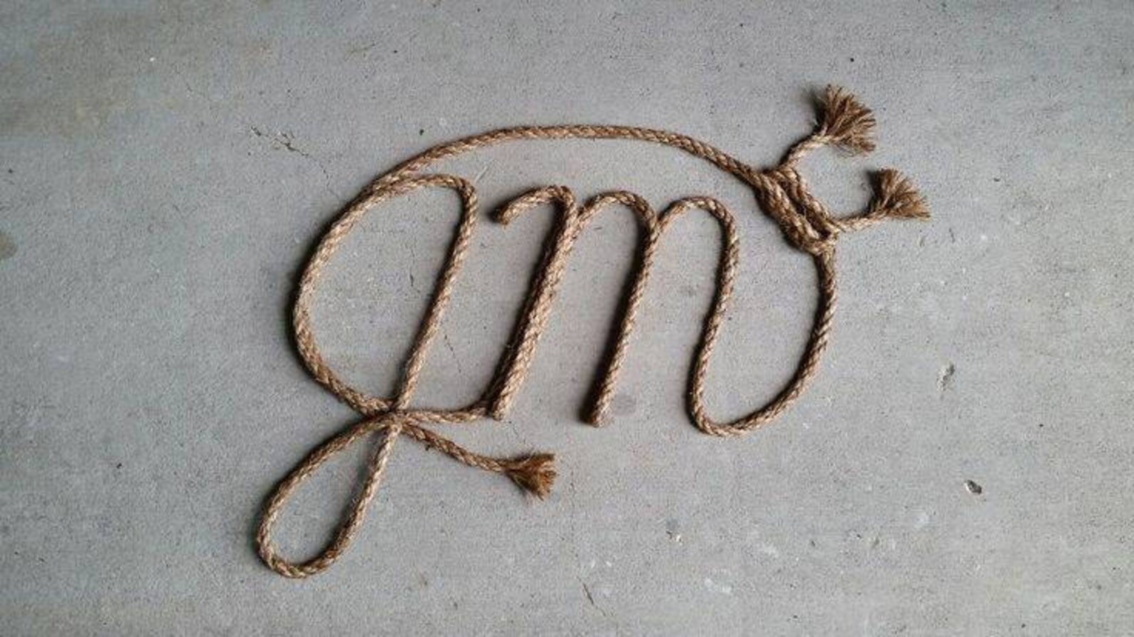 2 LETTER Rope Name Sign, Western Rope Name Art, WITH BANDANNA, Rustic ...