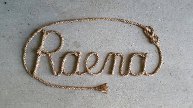 5 LETTER Rope Name Sign Western/nautical Rope Name Art - Etsy