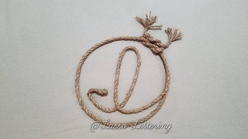 Western Rope Letter Sign: Initial Lasso Letter Sign Wall - Etsy