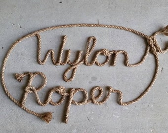 7 LETTER Name Western/nautical Rope Name Art - Etsy