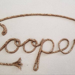6 LETTER Name Western/nautical Rope Name Art, Nursery Decor, Crib Name ...