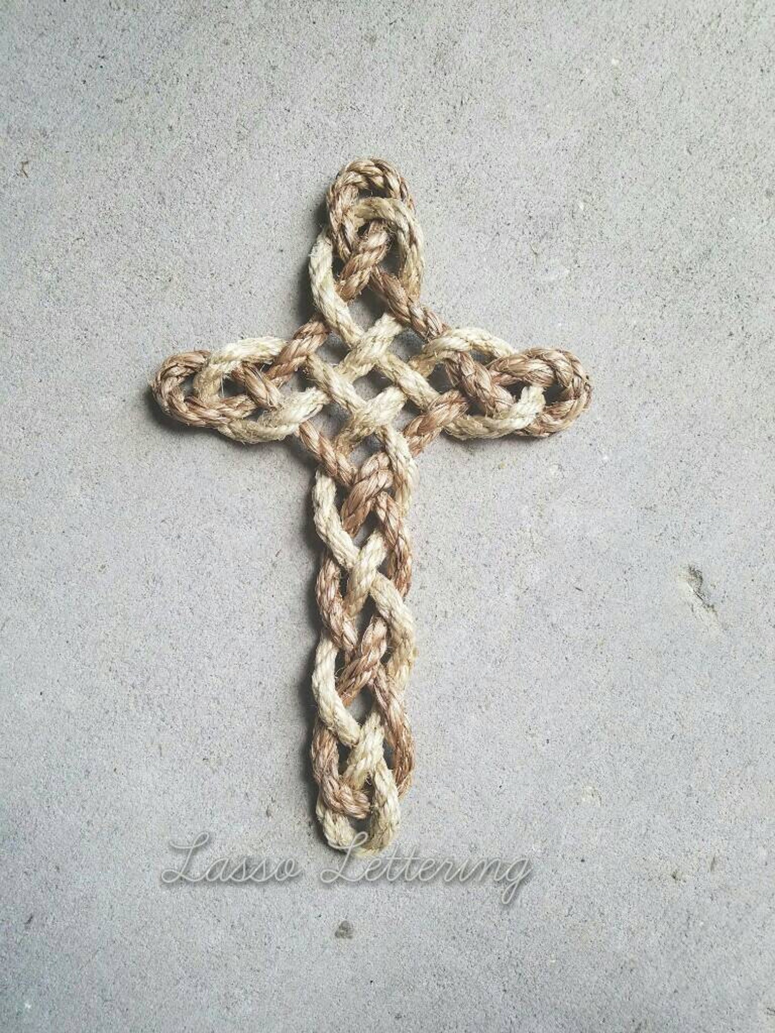 Twisted Rope Cross, Wall Cross, Religious Home Decor, Rope Artwork ...