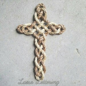 Twisted Rope Cross, Wall Cross, Religious Home Decor, Rope Artwork ...