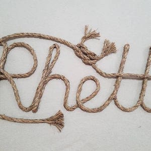 5 LETTER Rope Name Sign, Western/nautical Rope Name Art, Nursery Decor ...
