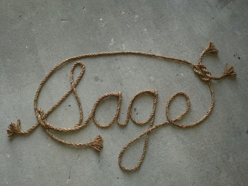 4 LETTER Rope Name Sign Western/nautical Rope Name Art - Etsy
