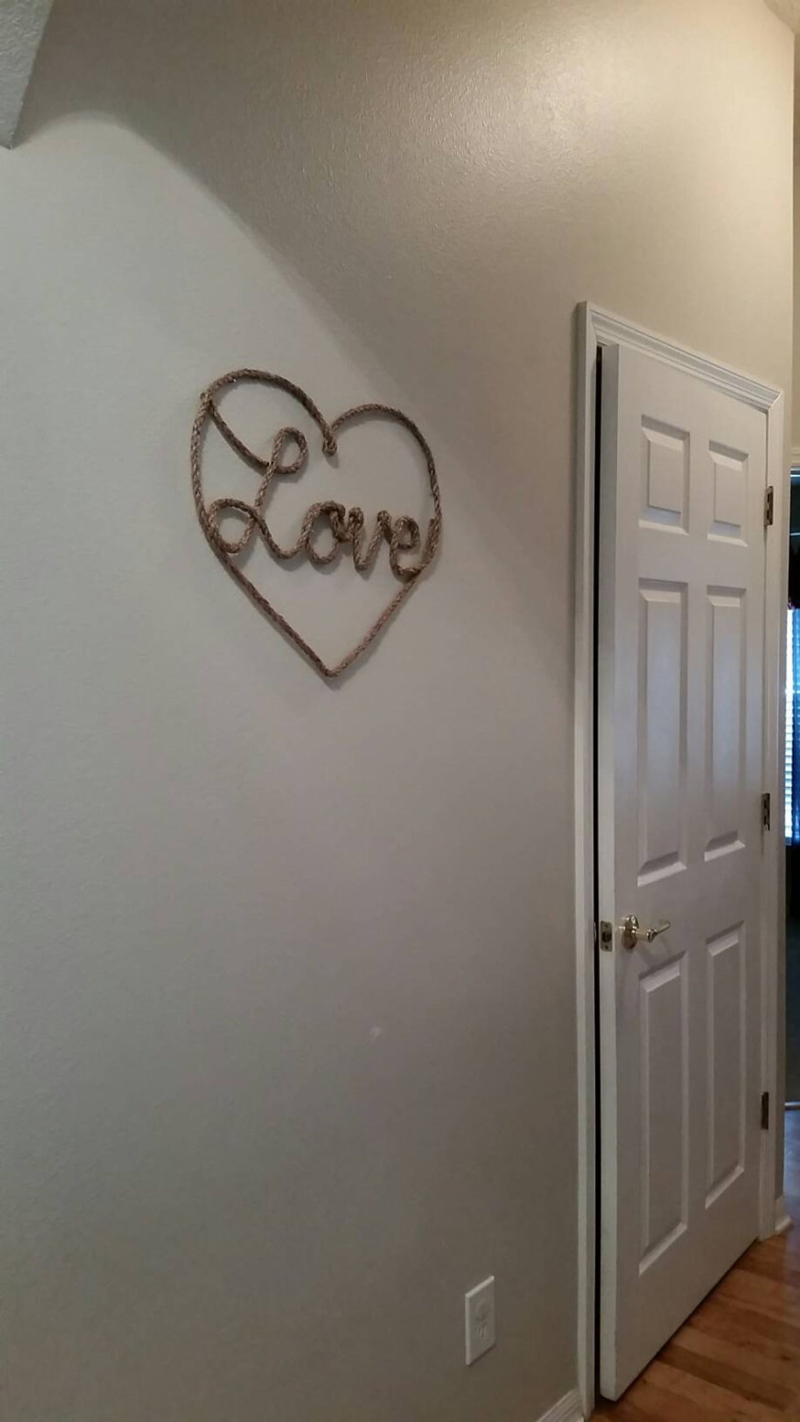 Rope Heart Art Love Heart Sign Rope Home Decor Rustic - Etsy