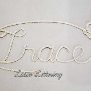 5 LETTER Rope Name Sign, Western/nautical Rope Name Art, Lasso Name ...