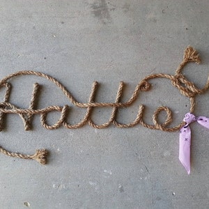 6 LETTER Rope Name Sign, Western Rope Name Art WITH BANDANNA, Baby ...