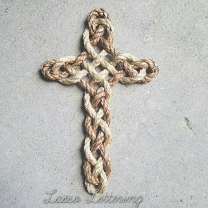 Rope Cross, Twisted Rope Cross, Wall Cross, Religious Home Decor, Rope ...