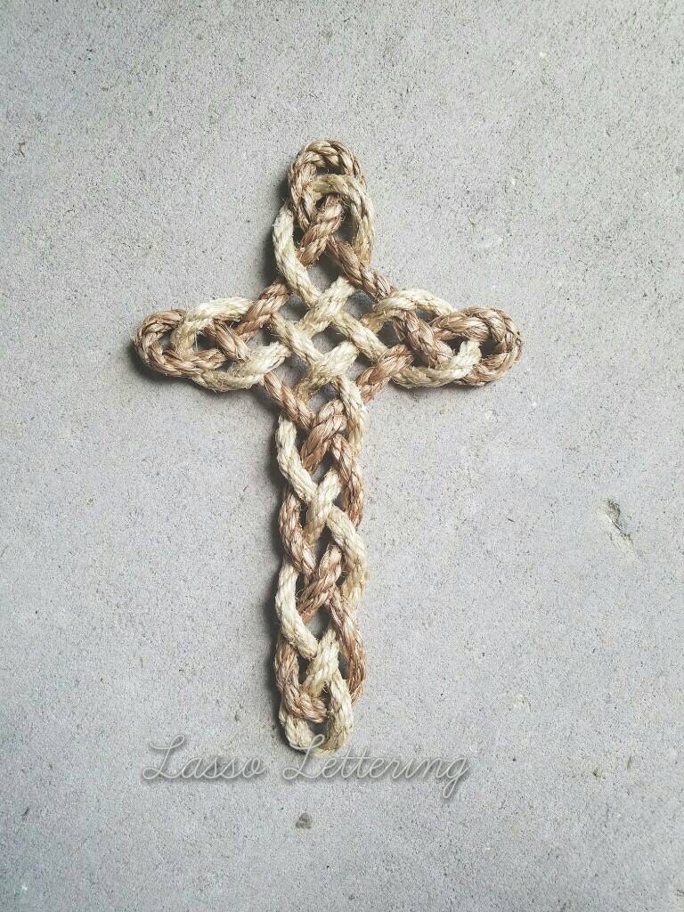 Rope Cross, Twisted Rope Cross, Wall Cross, Religious Home Decor, Rope Artwork, Rustic Decor ...