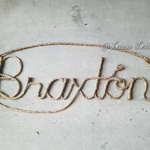 7 LETTER Rope Name Sign, Western Rope Name Art, Personalized Name Sign ...