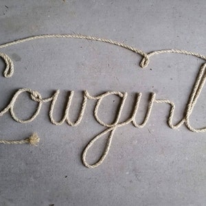 7 LETTER Rope Name Sign, Western Rope Name Art, Personalized Name Sign ...