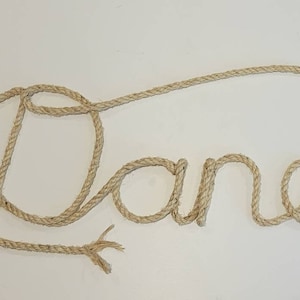 4 LETTER Rope Name Sign, Western/nautical Rope Name Art, Cowboy Themed ...